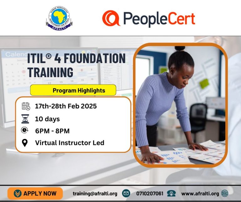 ITIL 4 FOUNDATION TRAINING – AFRALTI